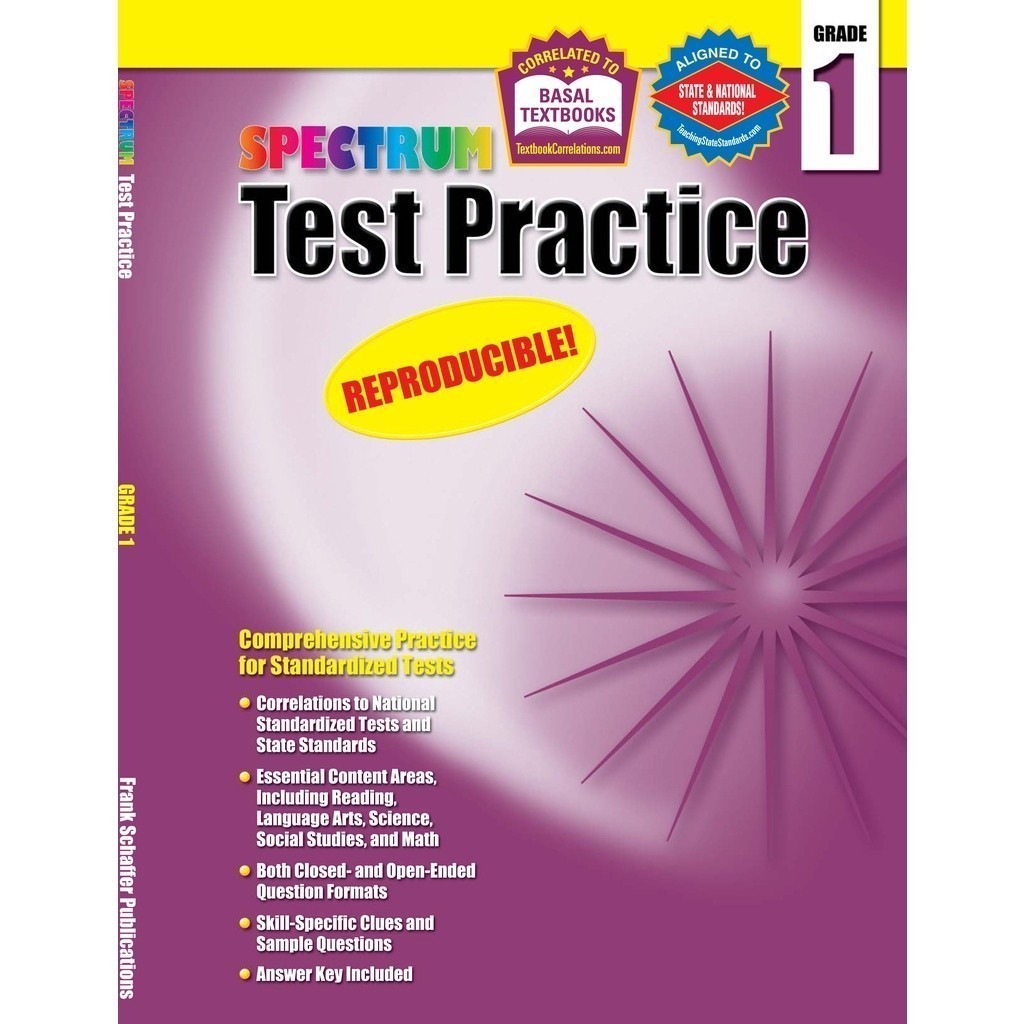 HITAM PUTIH Book/spectrum Test Practice, Grade 1 2 3 4 5 6/black And ...