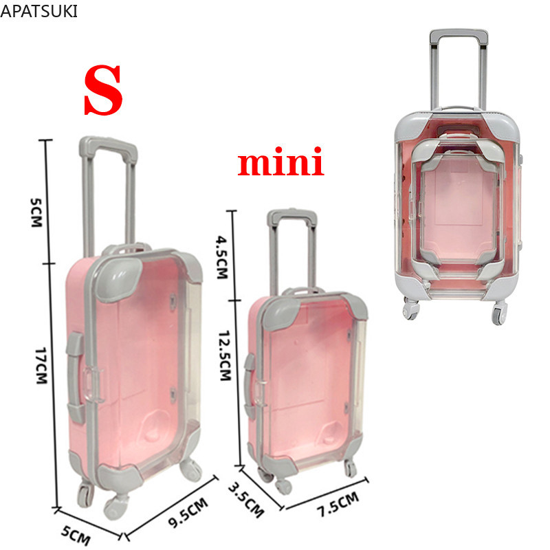 Multi-Color Plastic Suitcase Luggage for Barbie Dollhouse Translucent ...