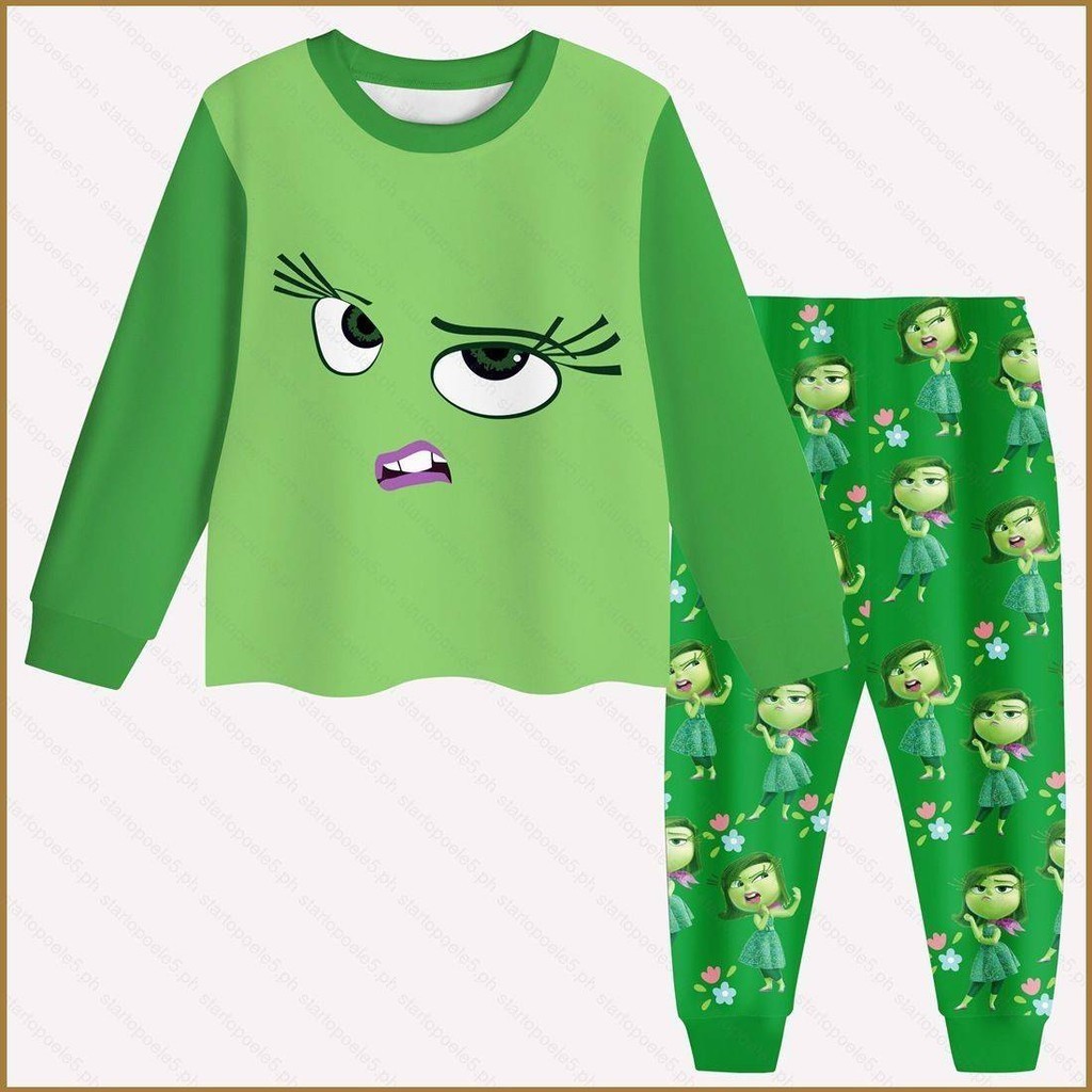 Sta5 2PCS/set Inside Out 2 Disgust Cartoon clothes for children long ...