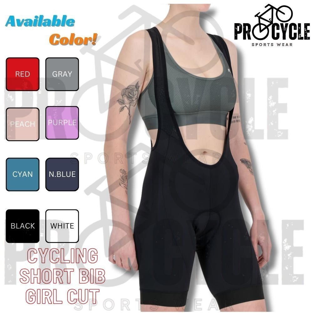 ProCycle Short Bib Girl cut cycling biking | Spandex Nylon | Made in PH ...