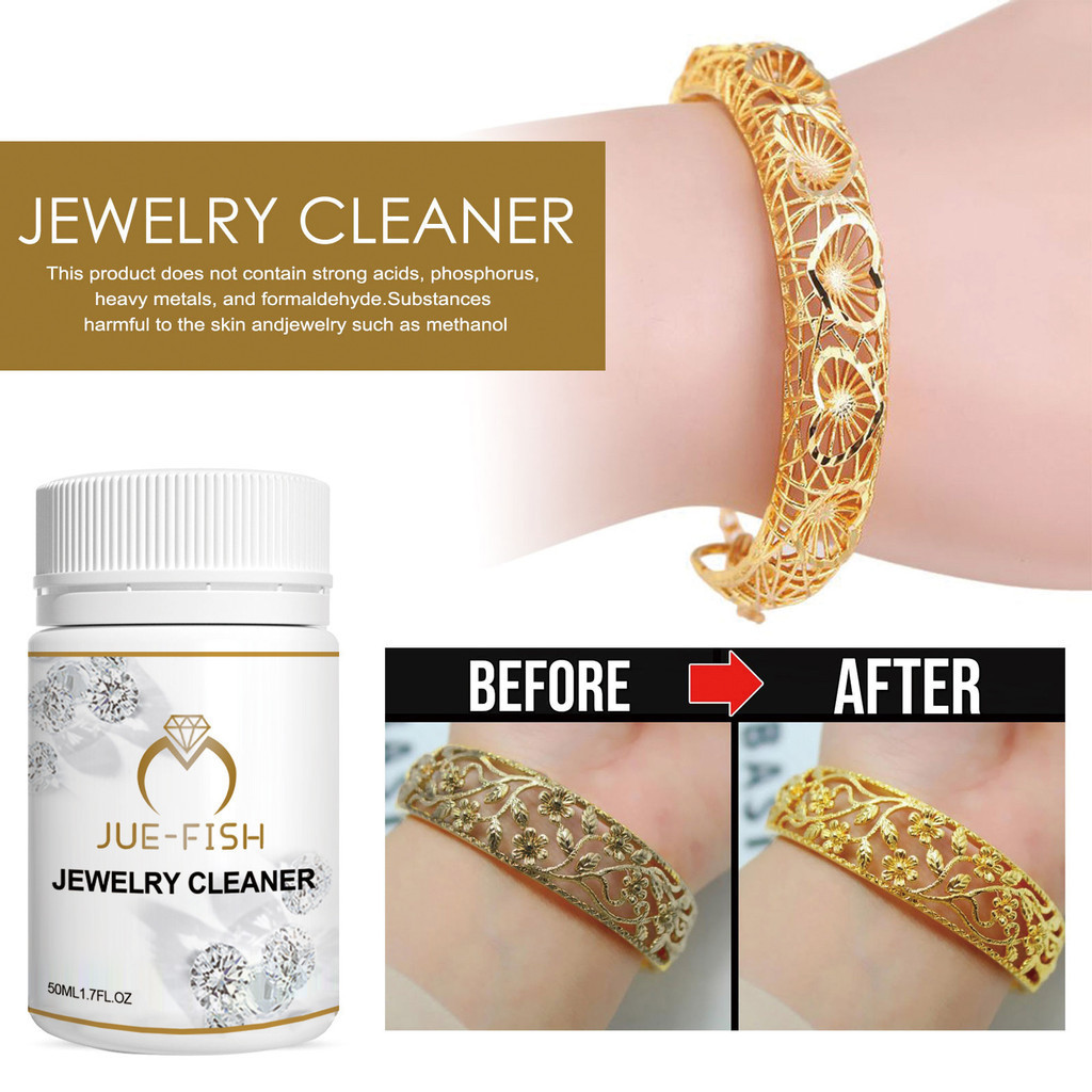 50ml Jue Fish Jewelry Cleaner Jewelry Metal Cleaning Solution Diamond ...