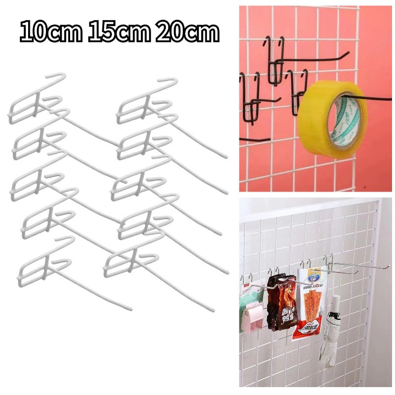 10pcs Screen Hook Mesh Hook Supermarket Metal Hook For Grid Wall Wire ...