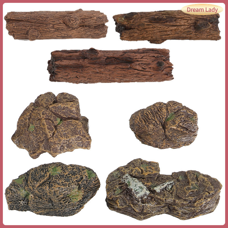 Decor Models Artificial Branches Tree Stump Mini Trunk Decors Terrarium ...