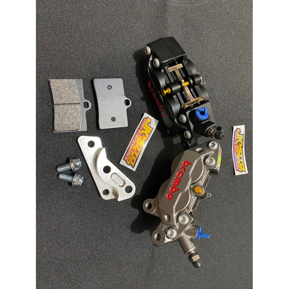 4 piston 4p bigpot disc calipers set of rx mx king front brackets ...