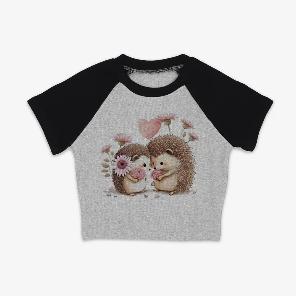 Hedgehog 90s graphic 2000s crop top girl fairy grunge korean fashion ...