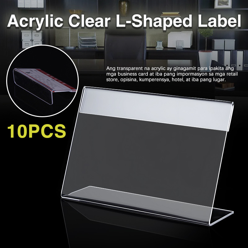 10pcs Acrylic price tag card, supermarket price tag Transparent Plastic ...