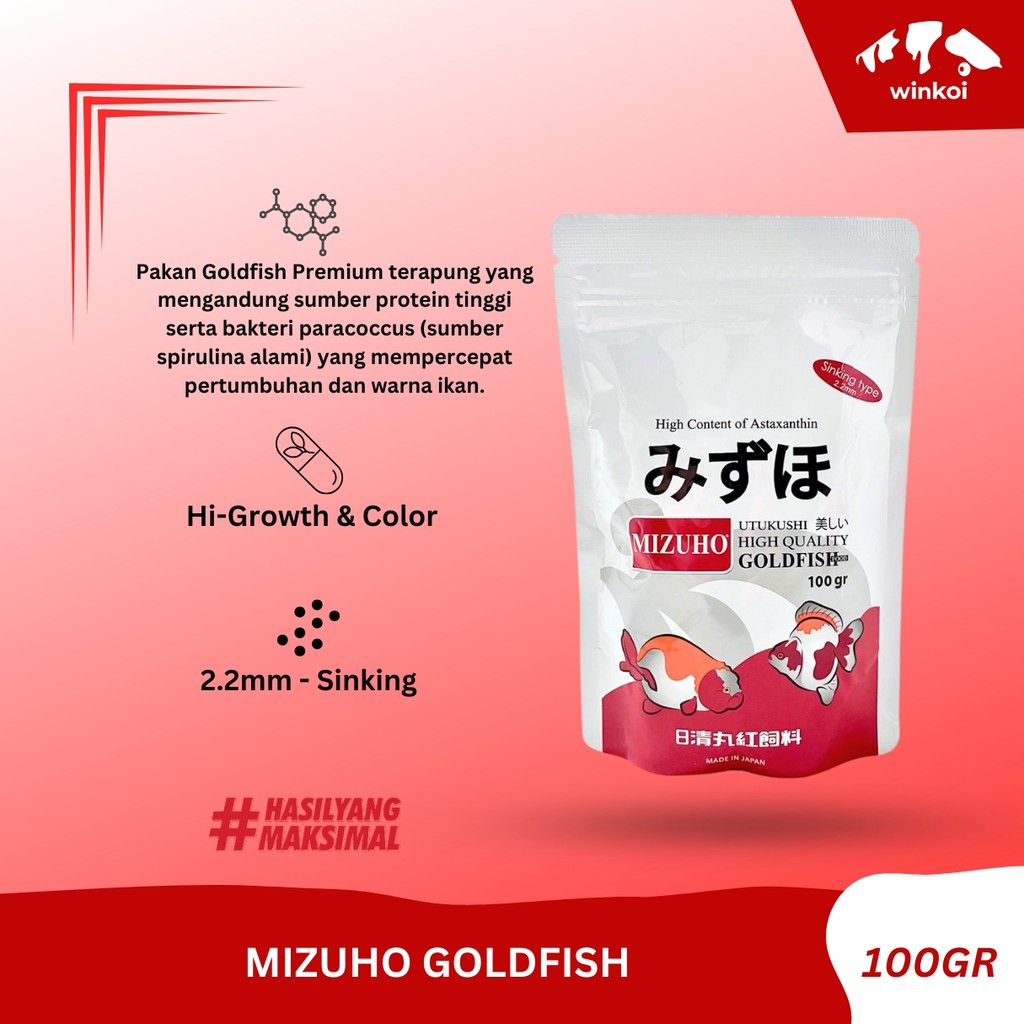 Mizuho Goldfish Gold Fish High Growth Chef Fish Food 100GR SINKING ...
