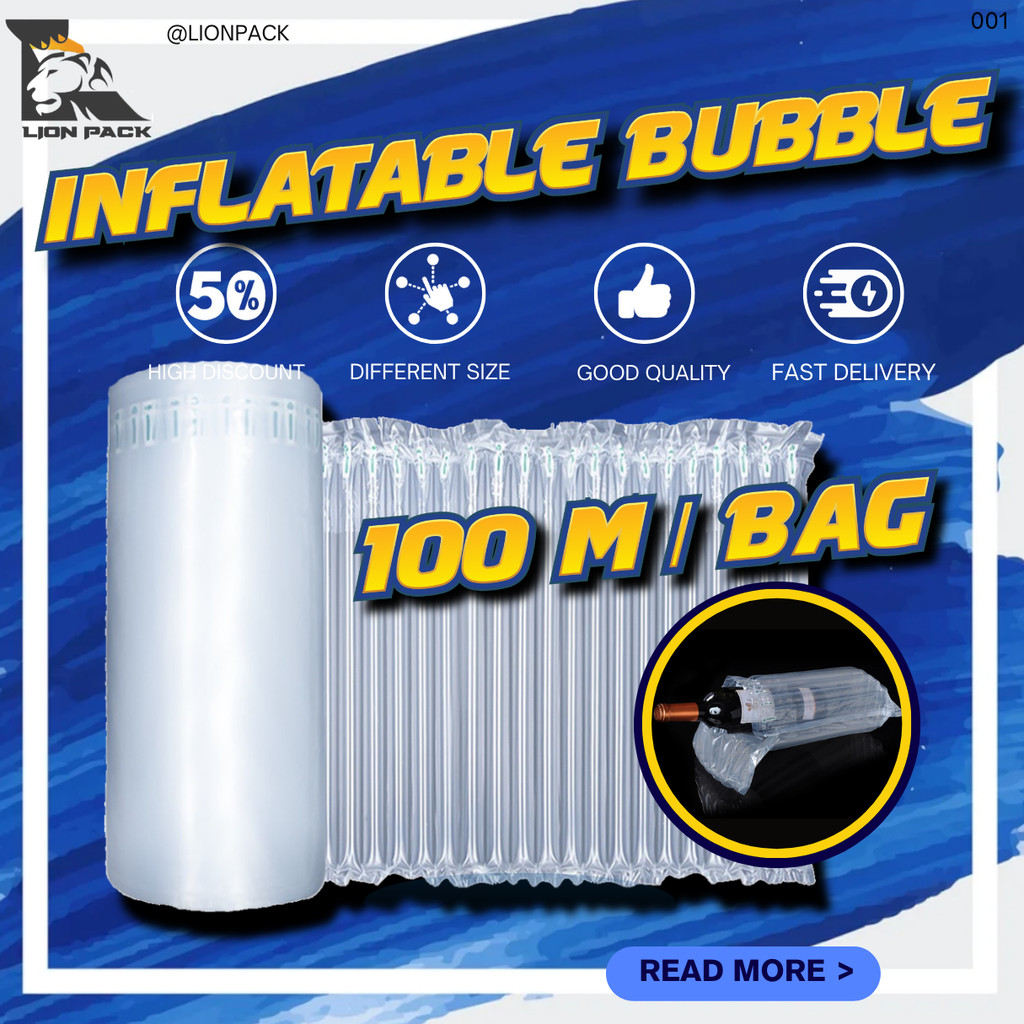 LIONPACK 100m Inflatable Bubble Wrap Inflatable Air Bubble Wrap ...
