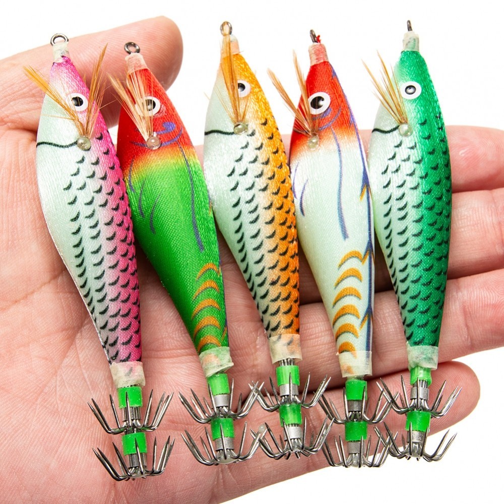 Realistic 3D Eye Wood Shrimp Lure Squid Hook Jigging Bait for Successful Fishing | Shopee ...