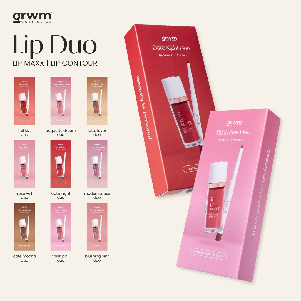 GRWM Cosmetics Lip Duo - Lip Contour + Lip Maxx | Shopee Philippines