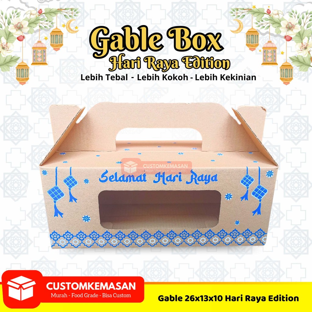 Gable Box 26X13X10 Hari Raya Edition / Souvenir Box / Kraft Gable Box ...