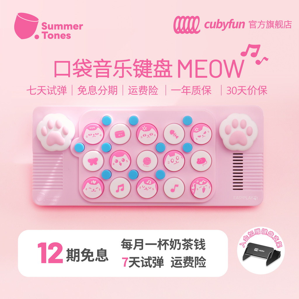 Pocket Music Keyboard MEOW Cat Gift Children's Light Encounter Little ...