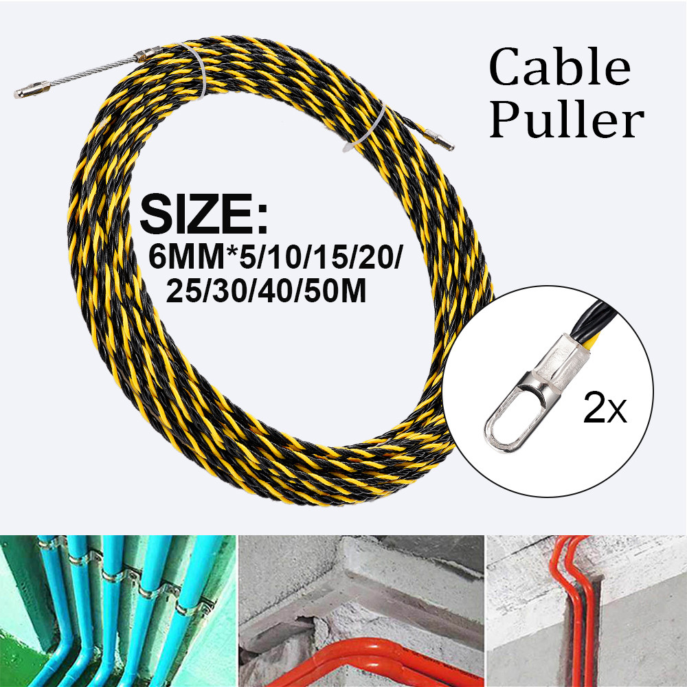 6mm 10/20/30M black and yellow glass fiber cable puller conduit cable ...