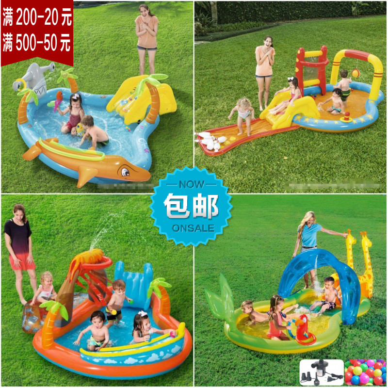 bestway Export Cartoon Track Water Fountain Shark/Bowling/Giraffe/Farm ...