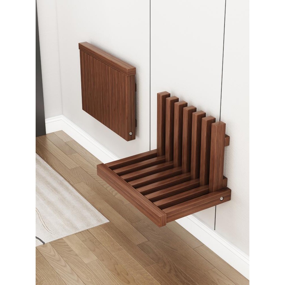 Folding Shoe Changing Stool Integrated Wall-Mounted Seat Stool Entryway ...