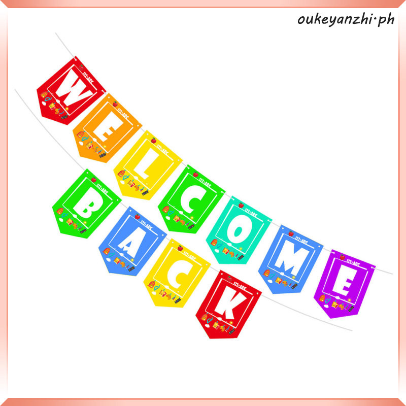 Welcome Back Pennant Classroom Wall Decor The Banner Stickers Hanging ...