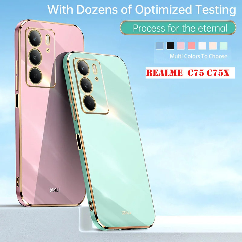 Realme C75 4G RealmeC75 Case 6D Plating Bumper Silicone TPU Soft Back ...