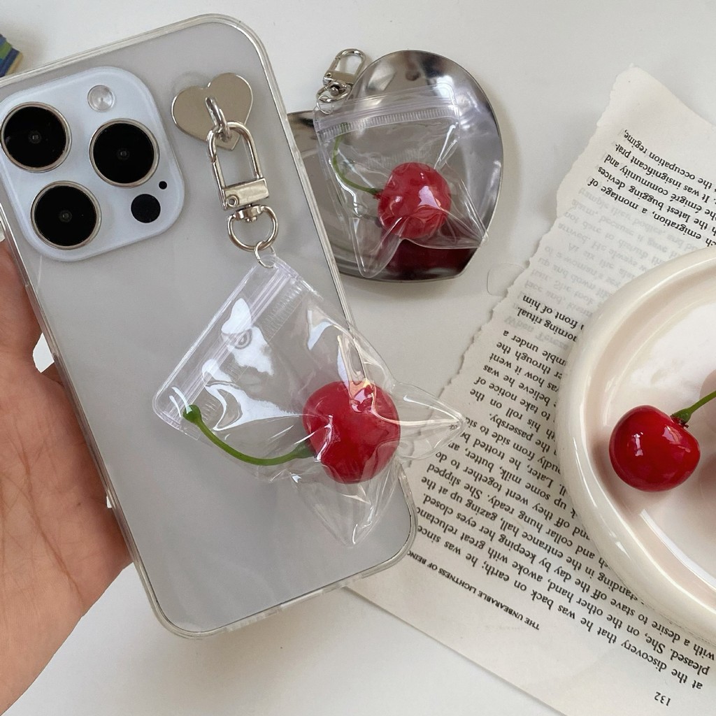 【Cherry Pack】 Korean Style Ins Fresh Fruit Transparent Bag Phone Holder ...