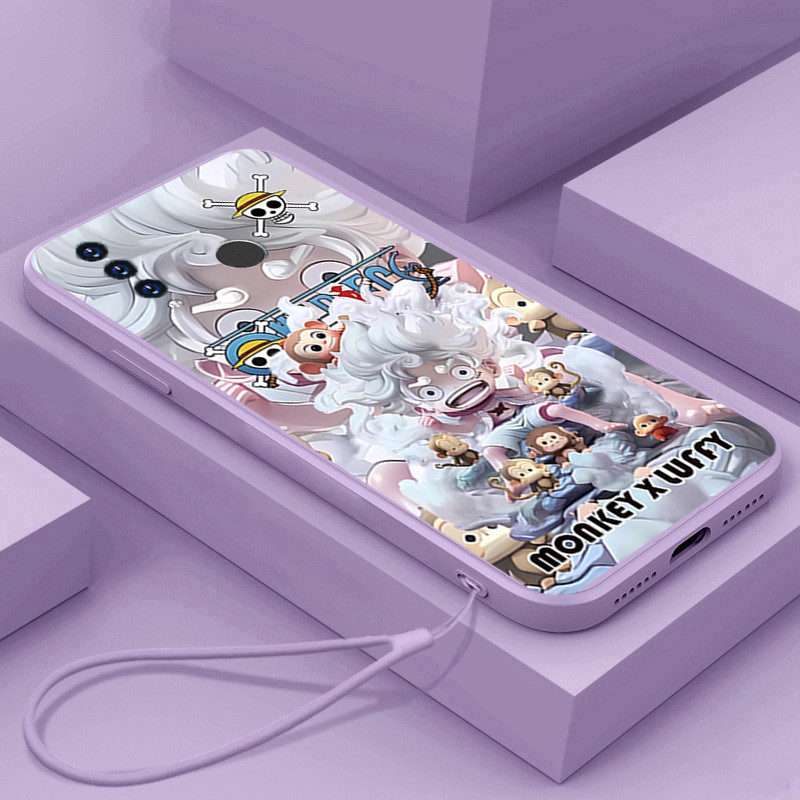 Casing Huawei Y6P Phone Case with lanyard aesthetic Silicone TPU Soft ...