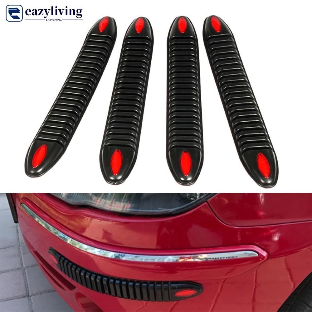 EAZYLIVING 4Pcs Car Protector Front Bumper Lips Rubber Splitter Silane ...