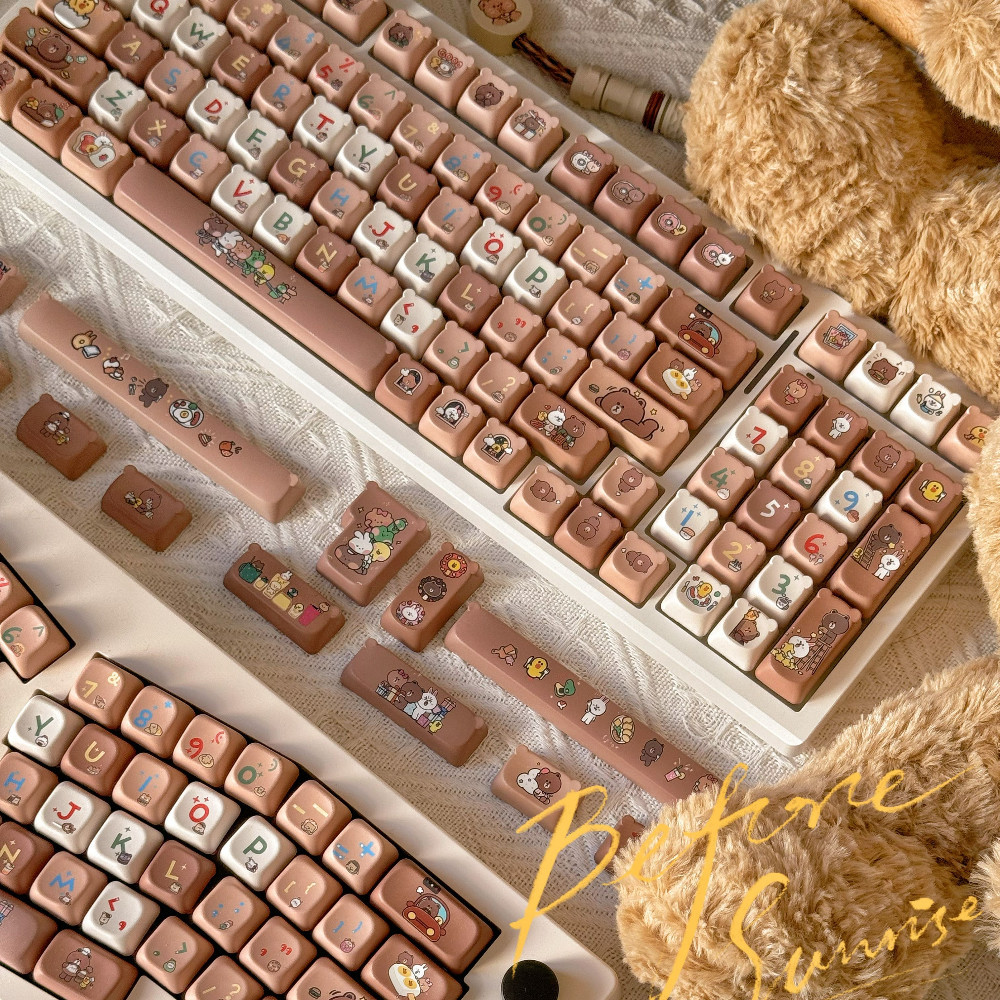 Brown Bear Cony Keycap Line Friends Theme Bear Head Design Cherry/MDA ...