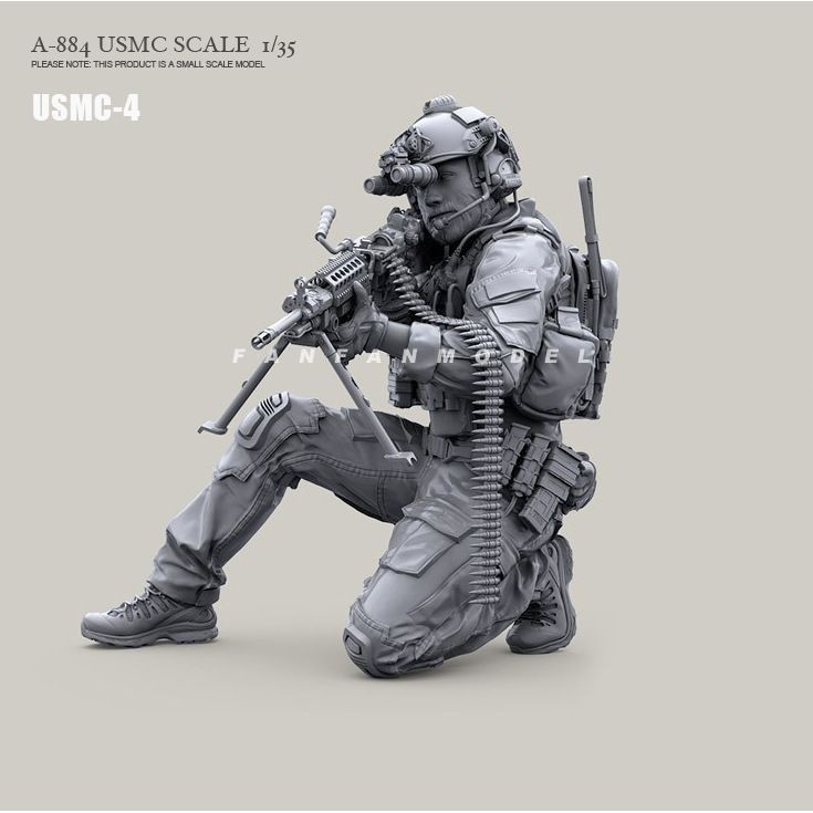 1/35 US Army Marine Corps Resin Figure Modern Soldier White Model A-884 ...