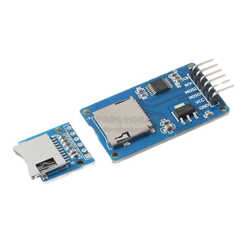 Micro/Mini SD card module TF card reader SPI interface with level conversion chip | Shopee ...