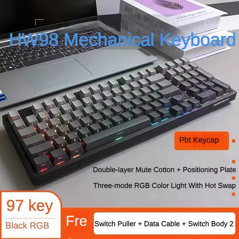 2024 Lychee Gaming HW98 Key Customized Mechanical keyboard 2.4G ...