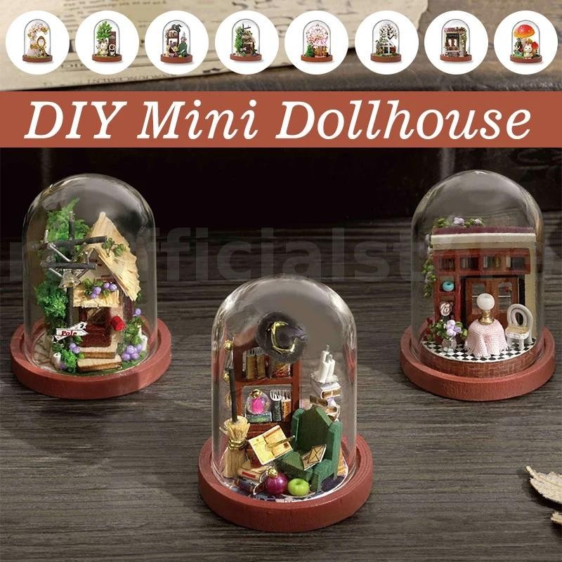 8 Options DIY House Wooden Doll Houses Assemble DIY Miniature Dollhouse ...