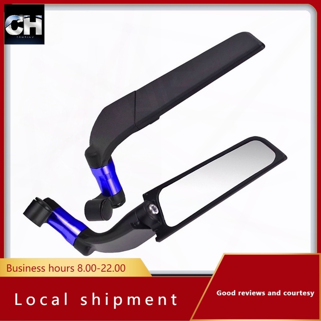 (spots)Motorcycle Winglet Side Mirror Universal Rearview Mirror Wind ...