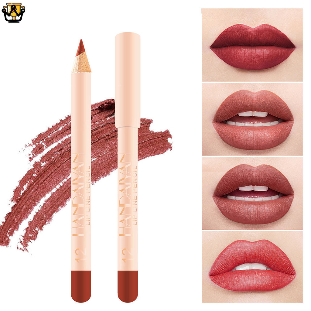 12-color matte lipstick and lip liner set, easy-to-use velvet matte lip ...