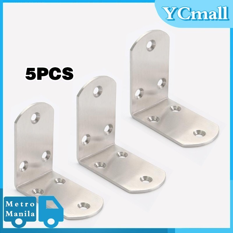 5pcs 38mm Stainless Steel Shelf Bracket Joint L Shape Right Angle ...