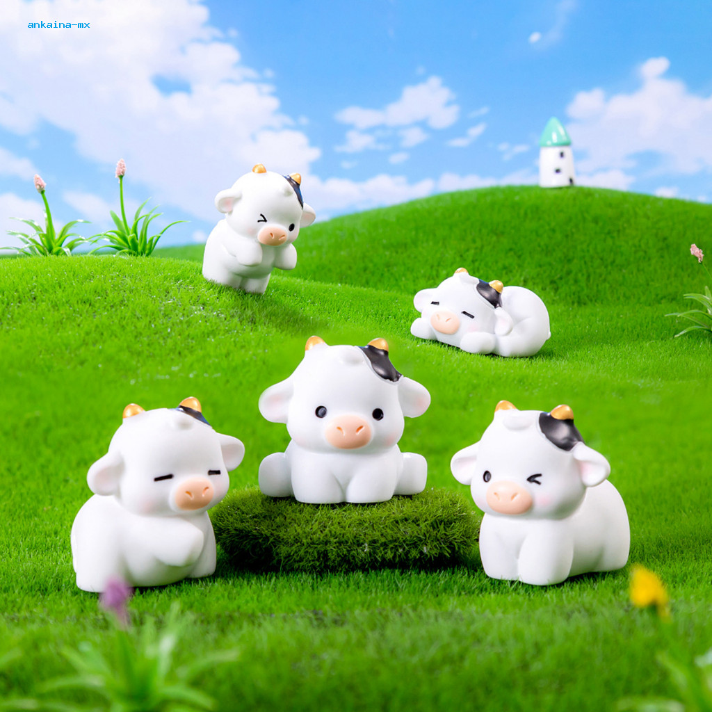 Resin Miniature Cow Adorable Mini Dairy Cow Figurines Resin Cattle ...