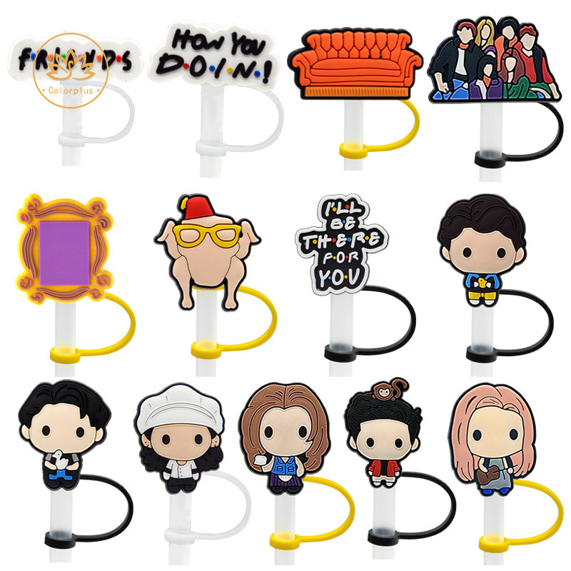 Colorplus 8mm 1PCS PVC Friends Straw Cover Rachel Chandler Straw Topper ...