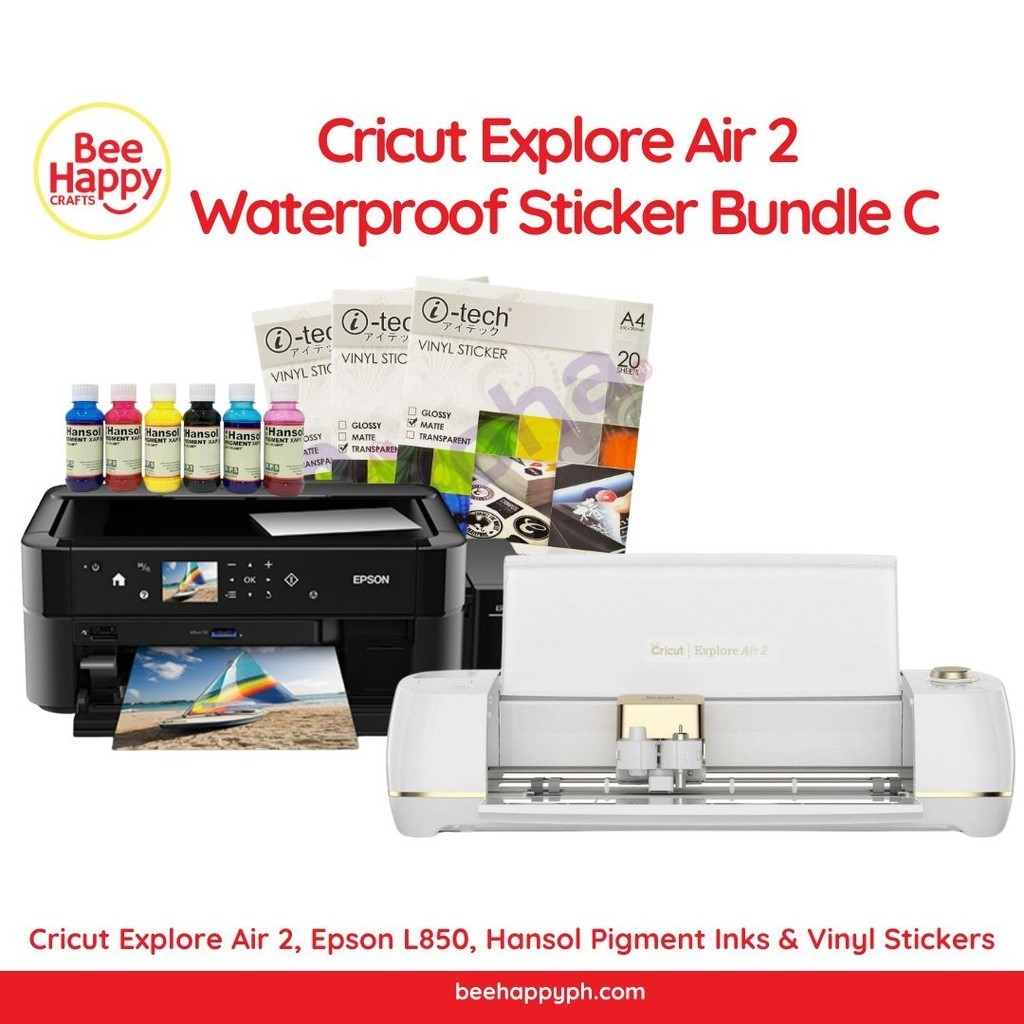 Cricut Explore Air 2 Waterproof Sticker Bundle C (EA 2 + Epson L850 ...