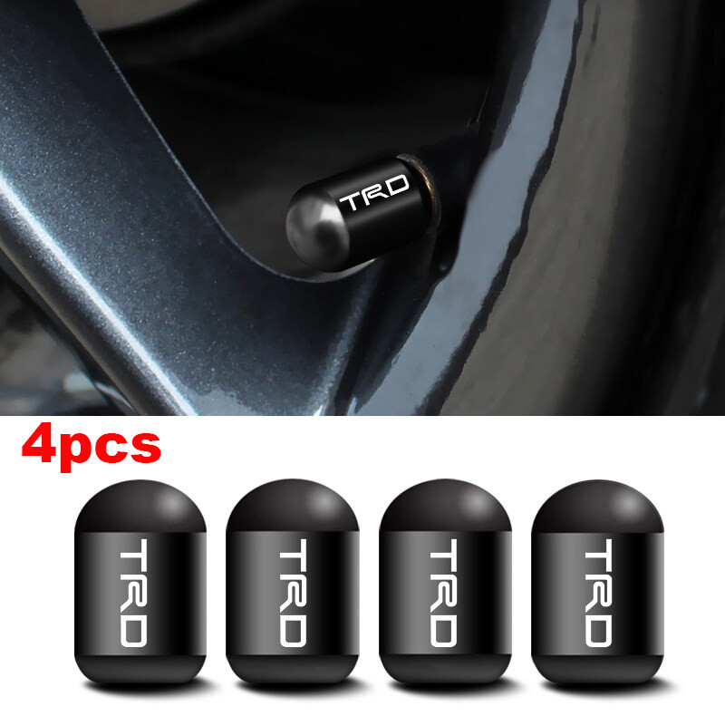 GG+4Pcs/Set TRD Logo Car Tire Valve Stem Caps Automotive Wheel Airtight ...