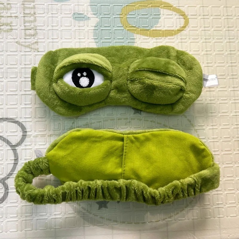 Plush Sad Frog Sleeping Eye Mask Cute Kids Sleep Mask Cartoon 3D Eye ...