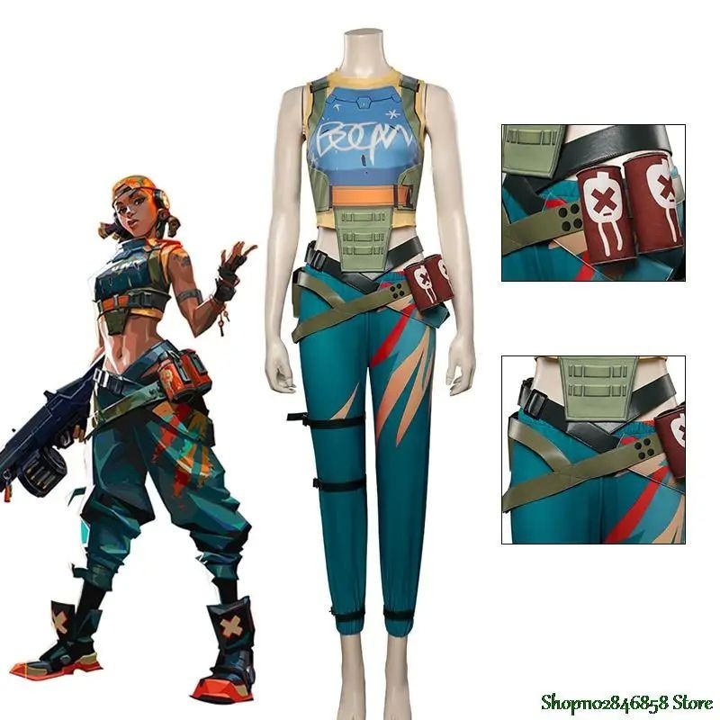 Game VALORANT Cosplay Costume Raze A Complete Set of Female Cos Clothes ...