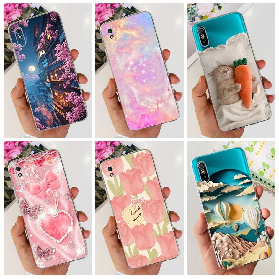 For Xiaomi Redmi 9A 9AT Case Transparent Soft Silicone Phone Back Cover ...