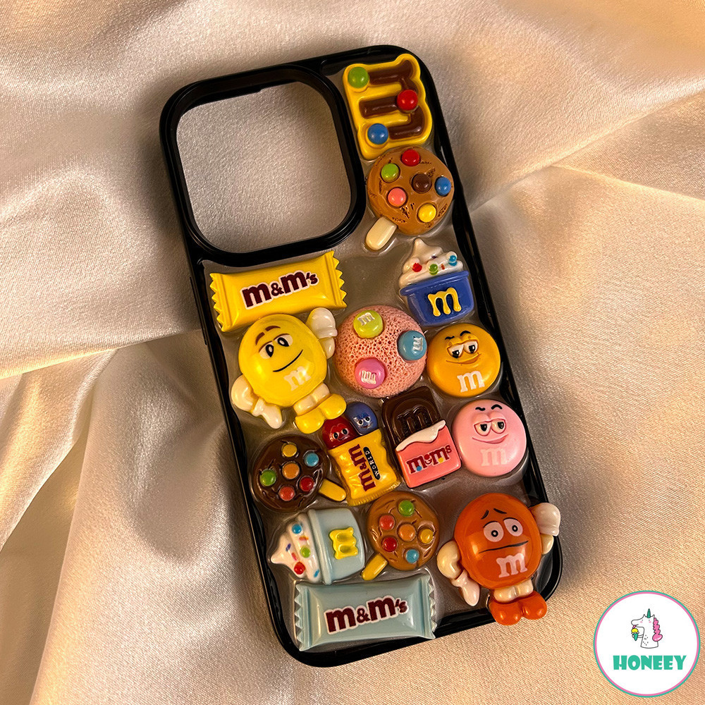 Funny 3D M&M's Glitter Gell Phone Case for Iphone 11 15 14 Pro Max 12 ...