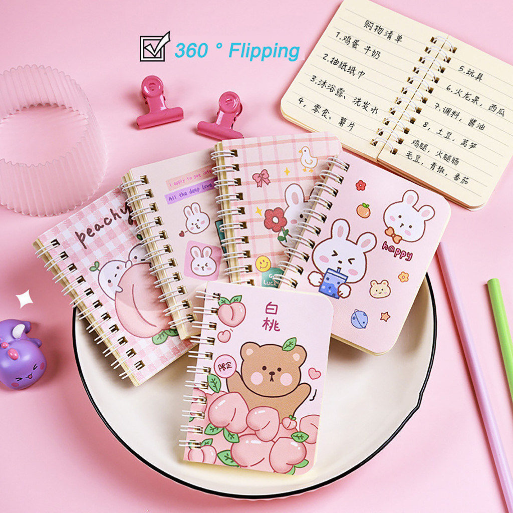 A7 80 Sheets Cute Cartoon Notebook Loose Leaf Notebook Ins Style ...