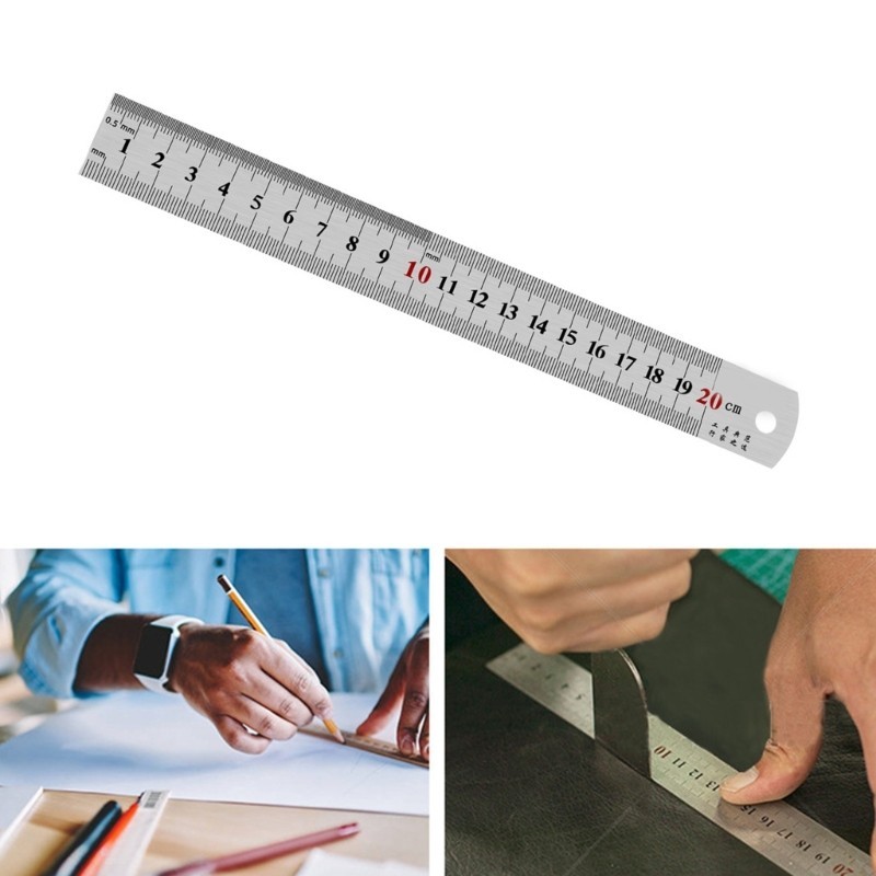 cadiling Stainless Steel Rulers Metal Rulers Precisions Rule Double ...