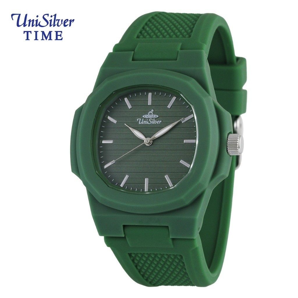 UniSilver TIME Unisex size Army Green Analog Rubber watch KW4755-1005 ...