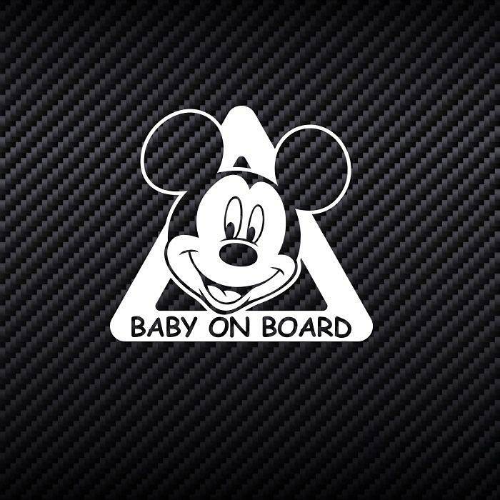 Mickey Mouse Mickey Disney baby ON board Hollow Rear Window Car Sticker ...
