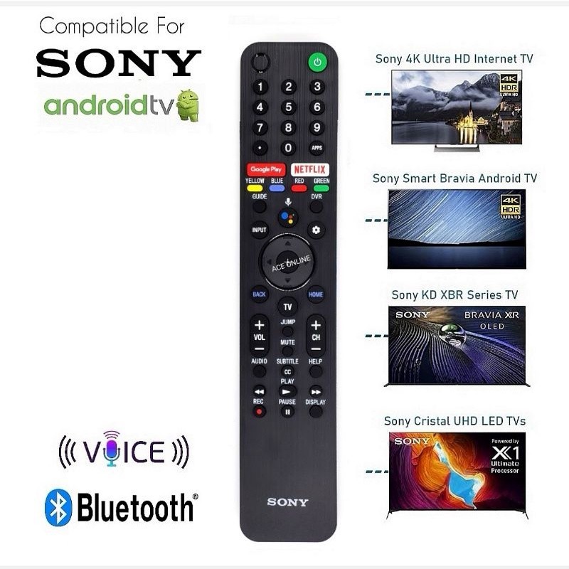 Sony Bravia Android TV 4K Ultra HD Bluetooth Remote Control RMT-TX500U ...