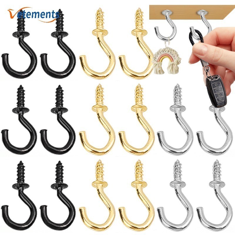 50Pcs/Pack Self-tapping Screw Hooks - Durable Mini Metal Storage Hooks ...