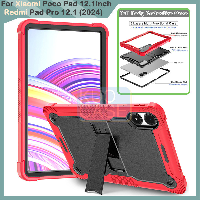 For Redmi Pad Pro 12.1 Xiaomi Poco Pad 12.1inch 2024 Hard PC + Silicone ...