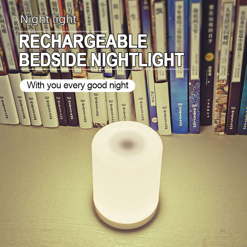Rechargeable Bedside Lamp Dimmable Table Touch Night Light | Shopee ...