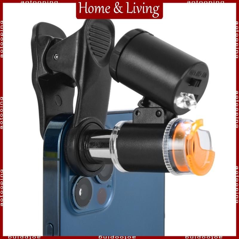AOTO Mobile Phone Microscope 60X Magnifying Glass UV Currency Detector ...