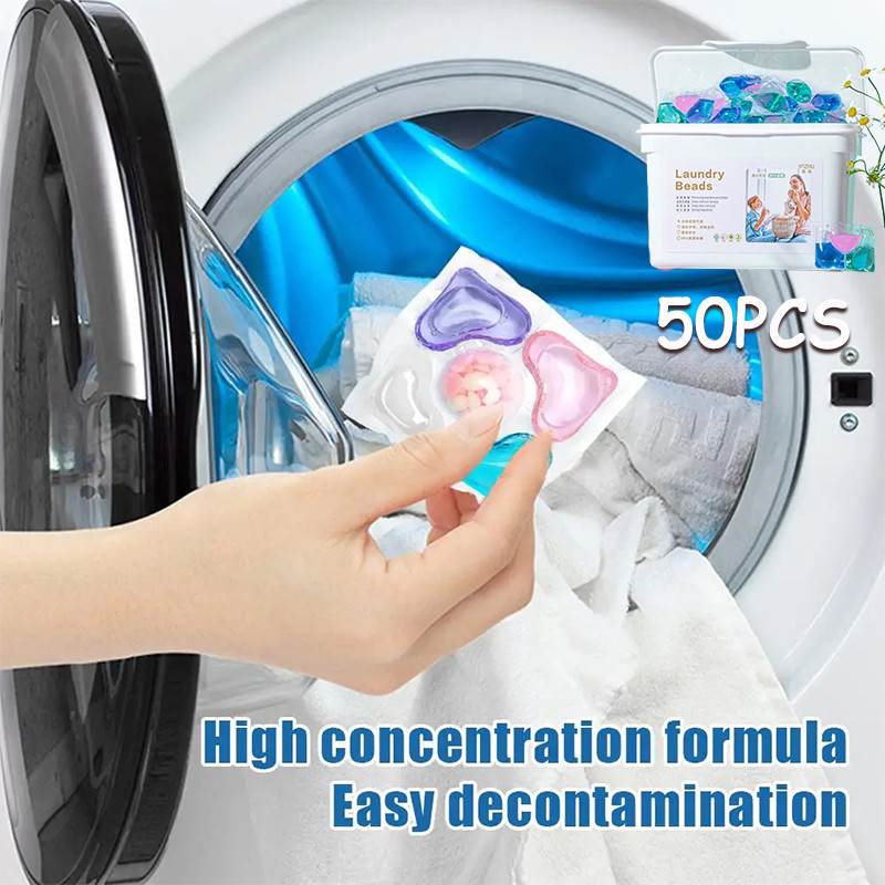 50Pcs Laundry Capsules Long Lasting Laundry Beads pods Detergent Liquid ...